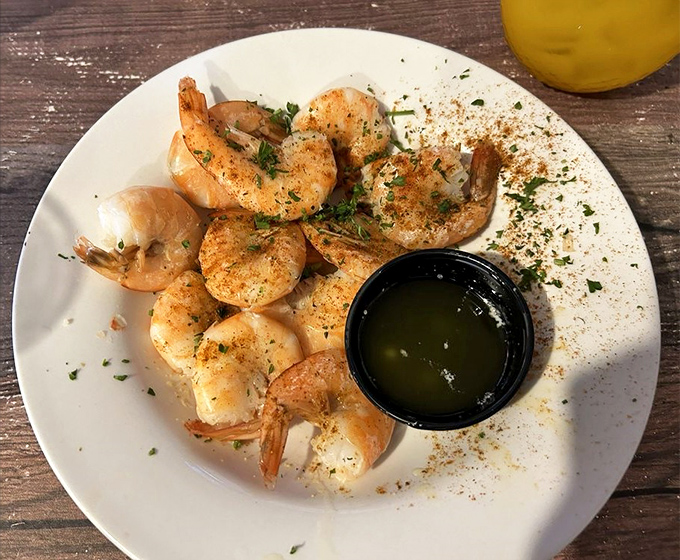 Perfectly boiled shrimp that snap with freshness, seasoned just enough to enhance their natural sweetness without overwhelming it.