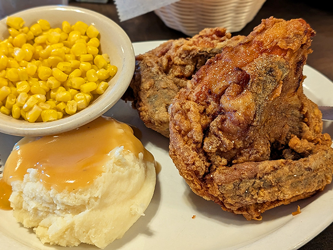 Chicken so perfectly crispy on the outside and juicy inside, it makes you wonder if poultry scientists engineered it in a deliciousness lab.