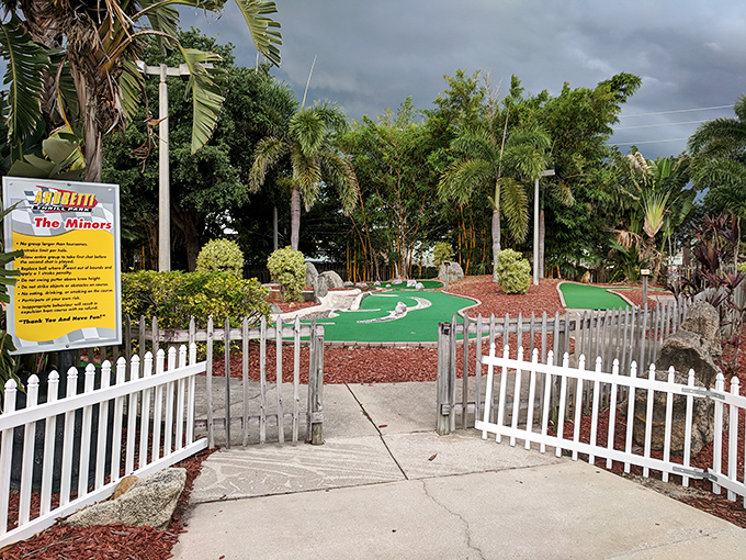 The whimsical mini-golf course invites putters of all skill levels to navigate through mining-themed obstacles and unexpected challenges.