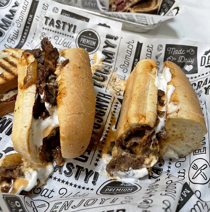 Hearty cheesesteak sandwiches prove Kydcadia understands that supervising playing children requires serious sustenance, not sad caf&eacute; fare.