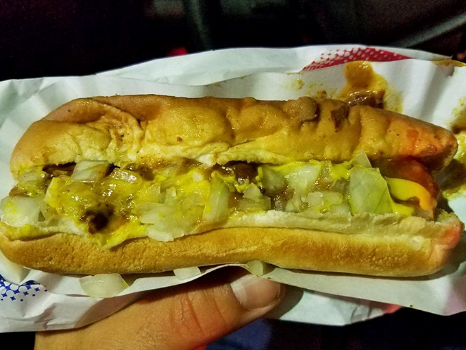 A Detroit-style coney in all its messy glory &ndash; the kind of hot dog that requires extra napkins and zero regrets.