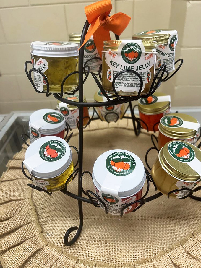 A rainbow of jellies and preserves that would make your grandmother's pantry jealous.