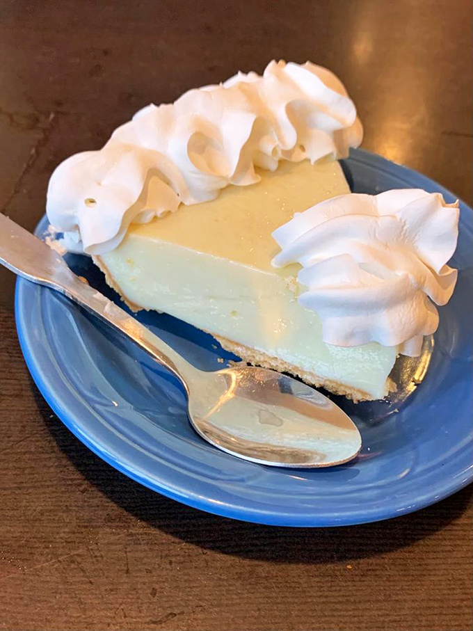 Key lime pie that captures Florida sunshine in every bite &ndash; creamy, tart-sweet filling on graham cracker crust, topped with clouds of whipped cream.