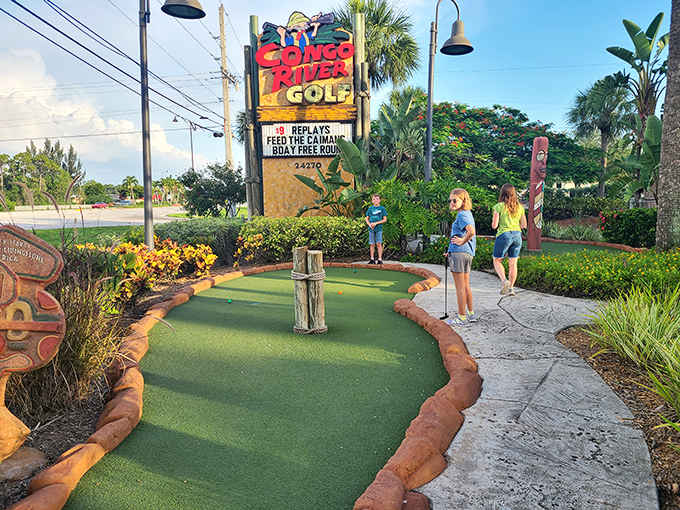 The course transforms ordinary families into intrepid explorers, one colorful golf ball and challenging hole at a time.