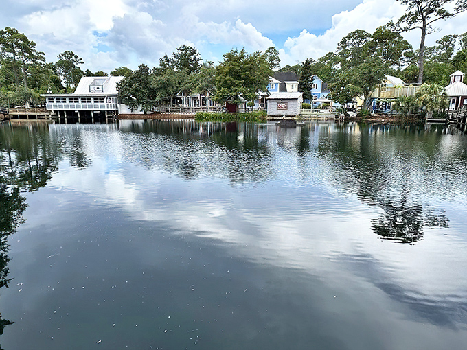 Glassy waters create perfect reflections of the village, nature's own Instagram filter that no phone app could ever quite replicate.