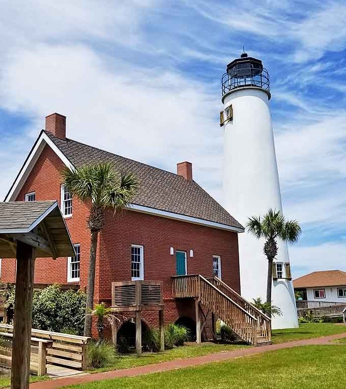 The Cape St. George Lighthouse stands as a beacon of maritime history, rebuilt by a community that understood some things are worth saving.