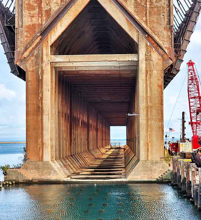 Lower Harbor's massive ore dock stands as an industrial cathedral &ndash; a monument to the iron industry that built Marquette and shaped the Upper Peninsula.