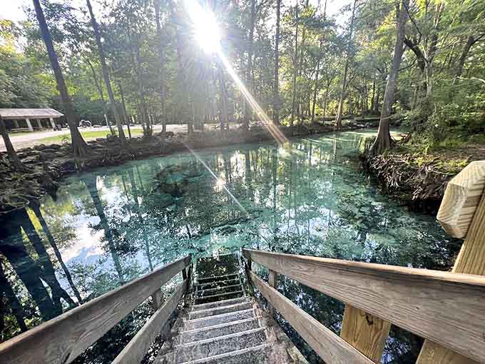 Wooden steps lead down to liquid magic &ndash; the kind of stairway that makes you forget about heaven altogether.