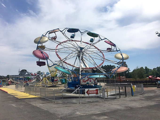 This vintage Paratrooper ride spins you into a technicolor blur &ndash; like being inside a kaleidoscope operated by someone who's had too much coffee.