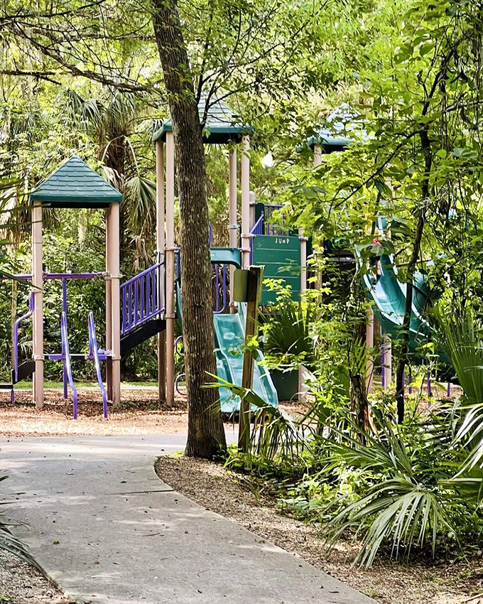 Where kids burn off energy after being told fifteen times they can't jump into what looks suspiciously like radioactive superhero origin water.