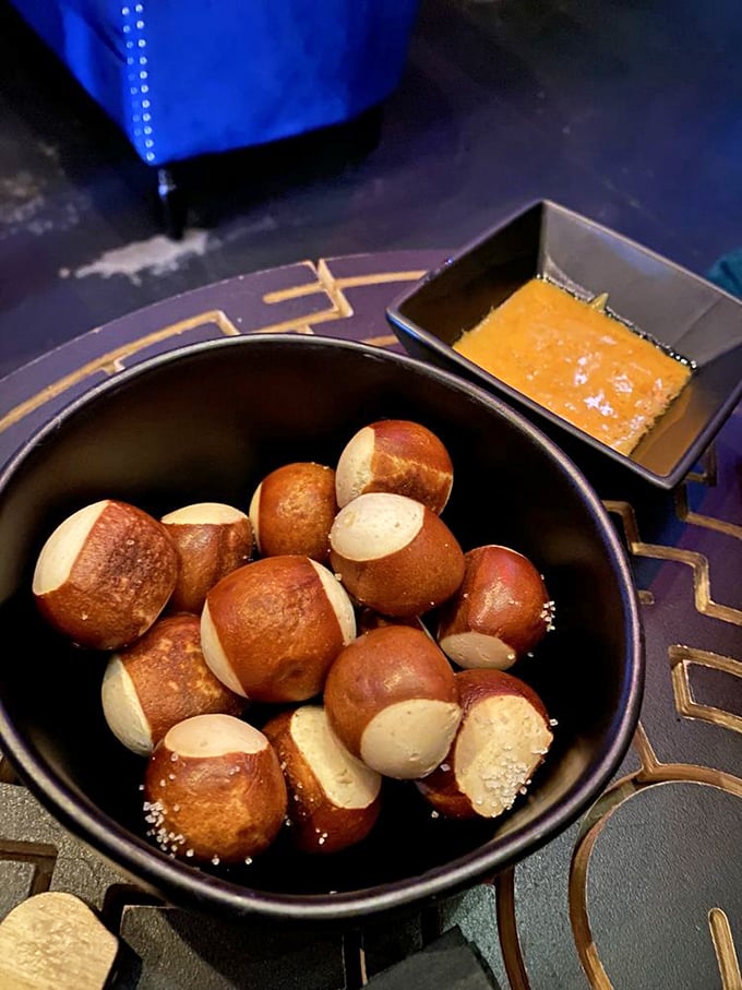 Pretzel bites that would make a Bavarian proud &ndash; warm, pillowy, and perfectly salted, they're the ideal companion for house-made beer cheese.