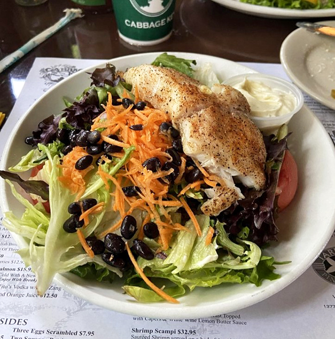 A fresh grouper salad that proves healthy eating doesn't mean sacrificing flavor, especially when you're dining on an island in Florida.