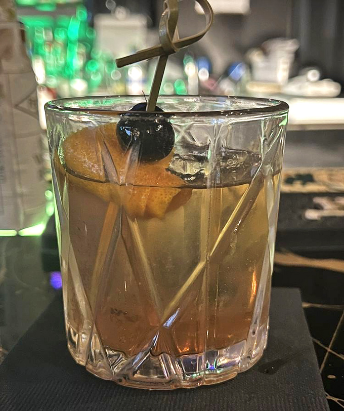 That's not just smoke and mirrors – well, actually it is – but this smoked old fashioned delivers substance behind its theatrical entrance.