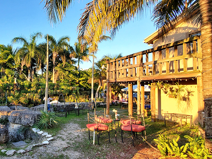 Rustic pathways and stone balustrades guide you through this tropical wonderland, where every turn reveals another Instagram-worthy view.
