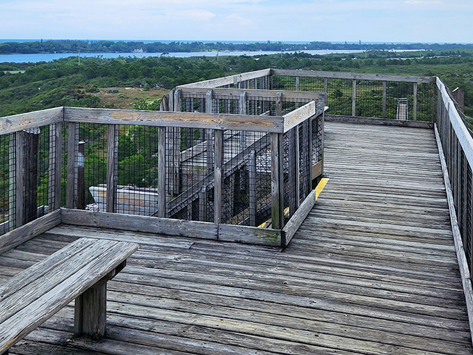 The observation deck's weathered benches invite contemplation&mdash;like front-row seats to Earth's longest-running show with no admission fee.