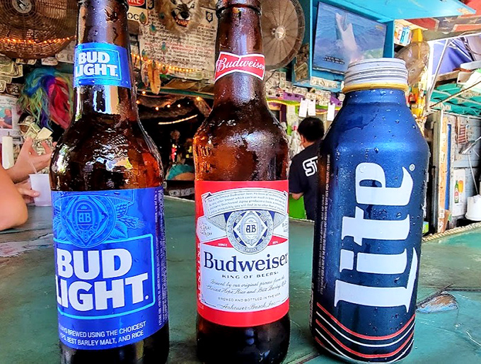 The beer selection keeps it simple and straightforward &ndash; no craft beer pretension here, just cold bottles ready to quench your thirst.