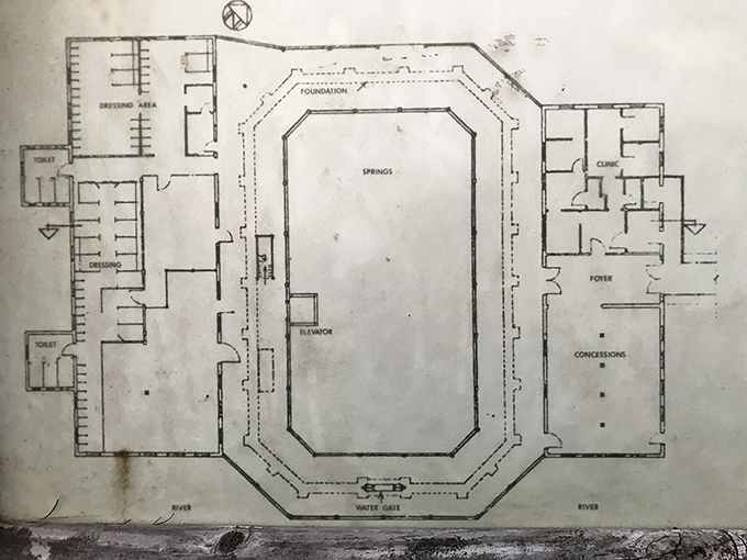 The original floor plan reveals the ingenious design that made this health resort the "Saratoga of the South."