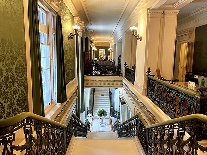 This grand staircase wasn't built for mere walking&mdash;it was designed for dramatic entrances and aristocratic huffing.