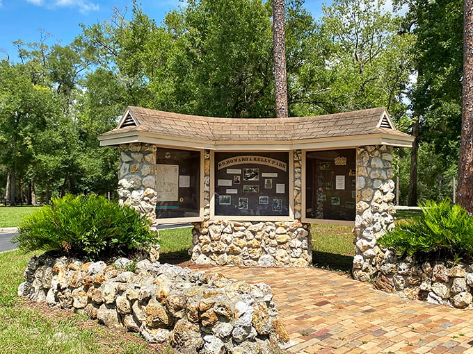 The park's information kiosk &ndash; where "you are here" actually means "you are somewhere spectacular" on nature's grand map.