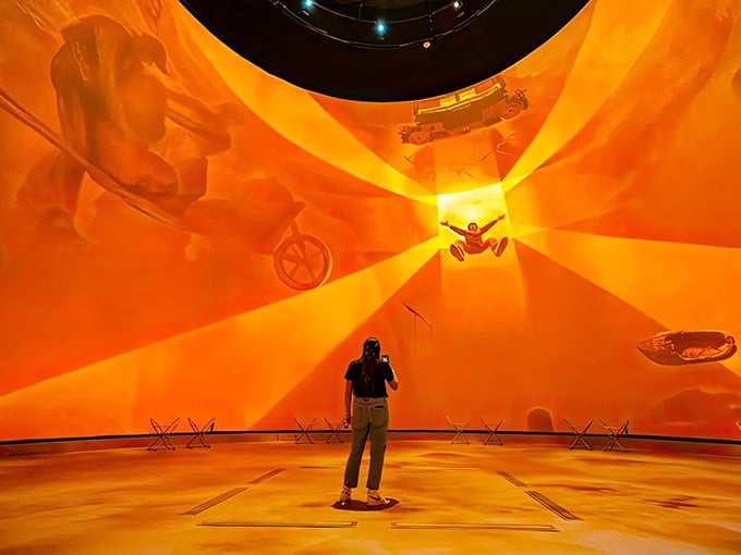 The Dal&iacute; Dome transforms ordinary museum-goers into wide-eyed explorers, navigating landscapes that shift between desert dreams and cosmic visions.