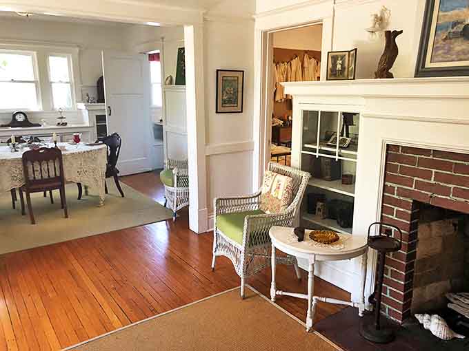 Step inside where fireplaces provided heat, entertainment, and probably settled a few family arguments about who got the warmest spot on cold nights.