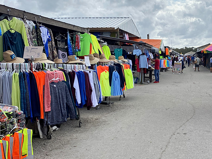 T-shirt alley, where Florida's dress code comes in every shade of the rainbow. No jacket required, ever.