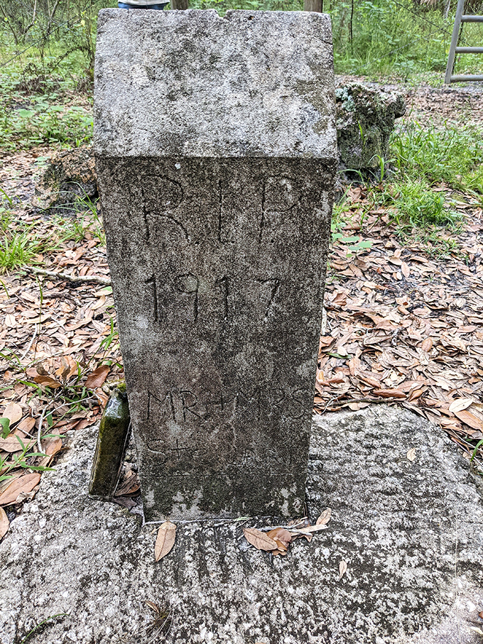 "RIP 1918" – three numbers and three letters, all that remains to mark a life lived and lost in Florida's frontier days.