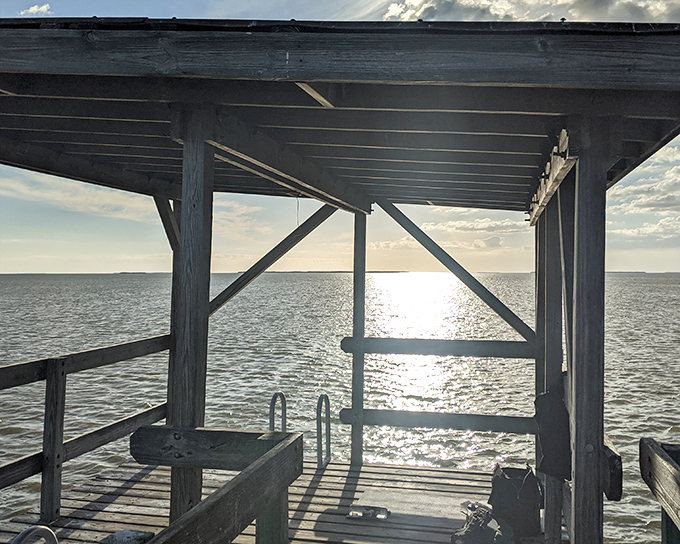 The view from your temporary address: endless horizon, no neighbors, and nature's own light show.