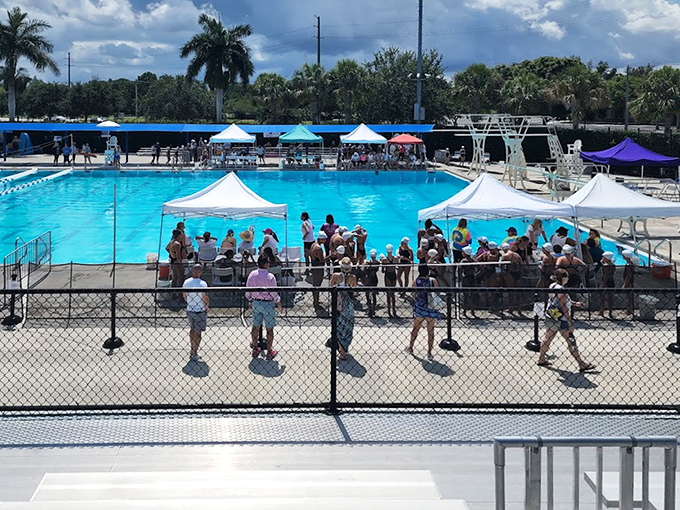 The universal language of "waiting for water fun" spoken fluently by this crowd, their anticipation practically creating its own humidity.