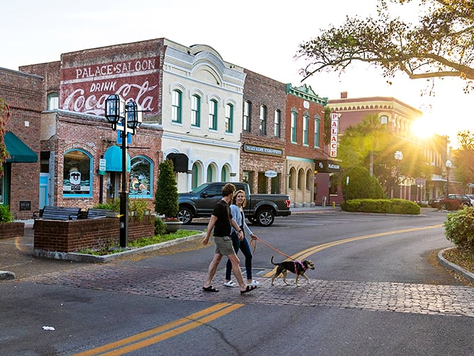 Fernandina Beach's Victorian architecture and brick streets transport visitors to a bygone era, with the Palace Saloon standing as Florida's oldest bar.