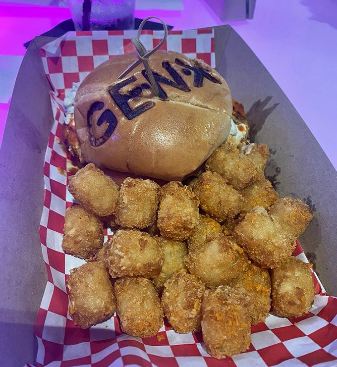 The signature burger arrives with "GEN X" branded right onto the bun &ndash; a playful touch that shows attention to detail.