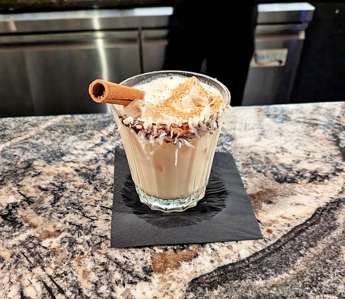 Tropical sophistication in a glass &ndash; this coconut rum cocktail with cinnamon garnish proves Florida drinks can be refined without a paper umbrella in sight.