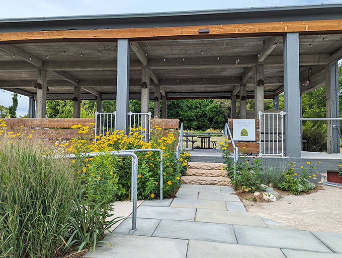 A sun-dappled garden pavilion where nature meets nurture, inviting you to pause, breathe, and bloom alongside the wildflowers.