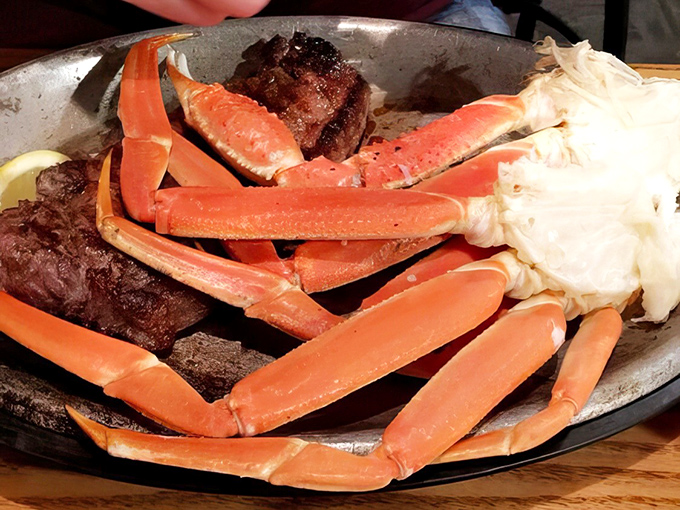 These crab legs arrive ready for battle, sweet meat waiting inside shells that require commitment, strategy, and plenty of melted butter.