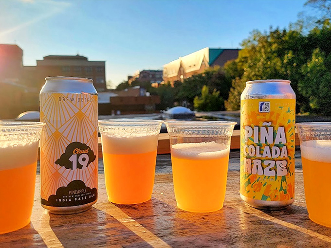 Craft beers line up like end-of-level bosses, each offering different flavor challenges and rewards for the adventurous palate.