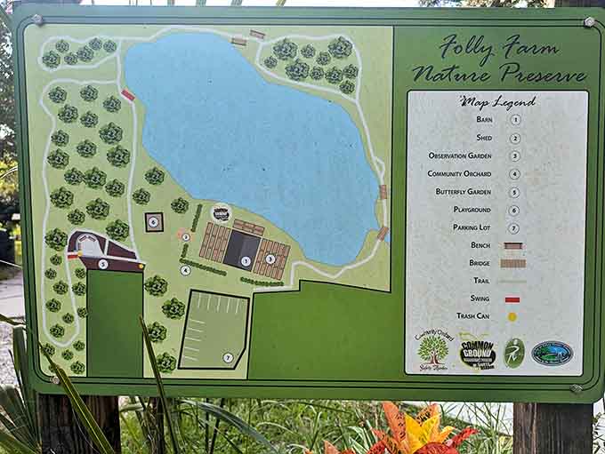 The preserve's helpful map guides explorers through this 10-acre wonderland, ensuring no magical corner goes undiscovered.