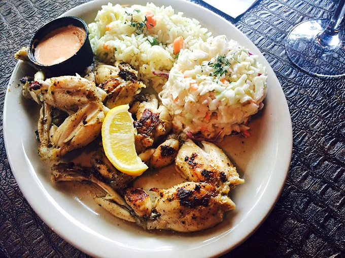 Tender grilled frog legs with fluffy rice make for a Florida delicacy that's both exotic and comforting &ndash; yes, they really do taste like chicken!