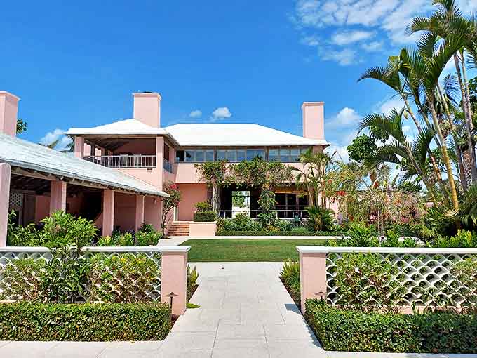 The Johann Fust Community Library's pink Mediterranean revival architecture makes even non-readers want to curl up with a book.