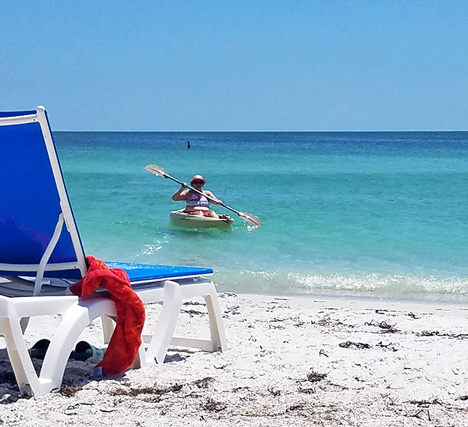 Some people meditate. Others kayak in waters so clear you can count fish like sheep. Same therapeutic effect, better views.