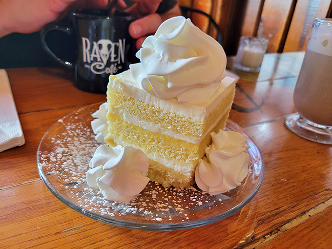 Lemon shortcake that would make even the Raven say "Nevermore" to diets. Those layers aren't just cake &ndash; they're chapters in a delicious story!