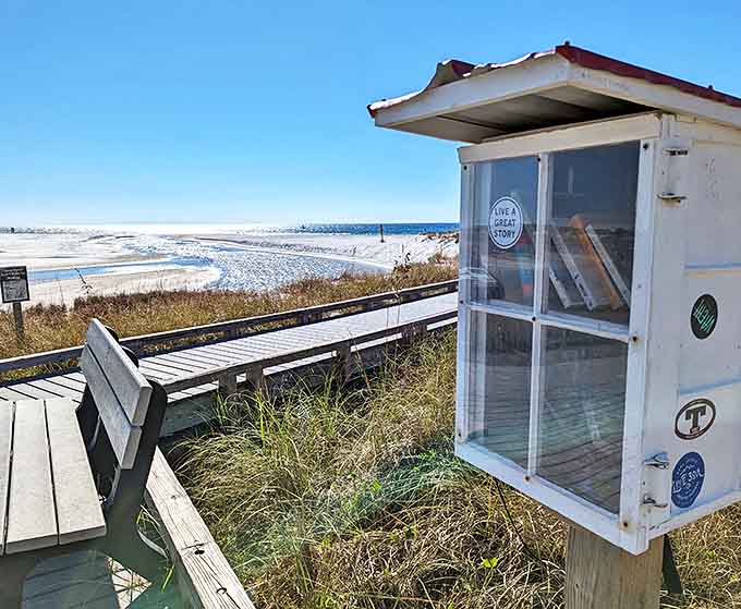 This Little Free Library offers beach reads with a view &ndash; swap a book, take a book, and settle into the sand.