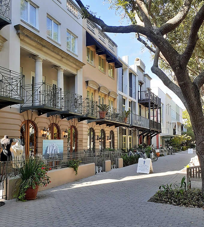Seaside's charming architecture creates streetscapes that feel like they've jumped straight from a storybook into real life.