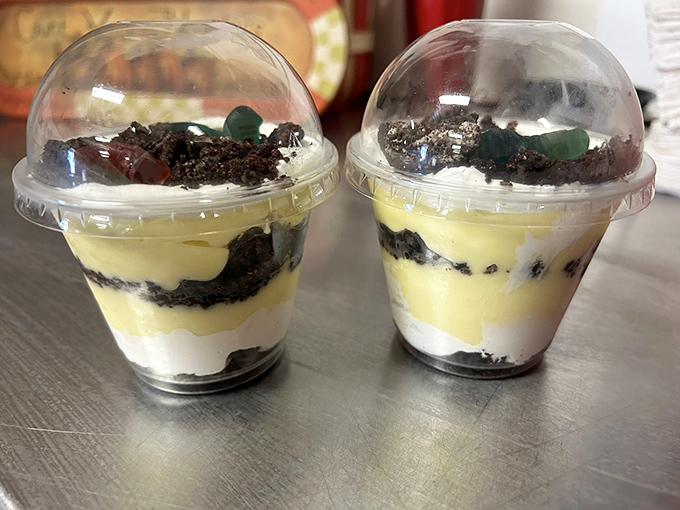 These Oreo dirt pudding cups might look like childhood nostalgia, but they taste like someone's grandmother spent all day making them from scratch.