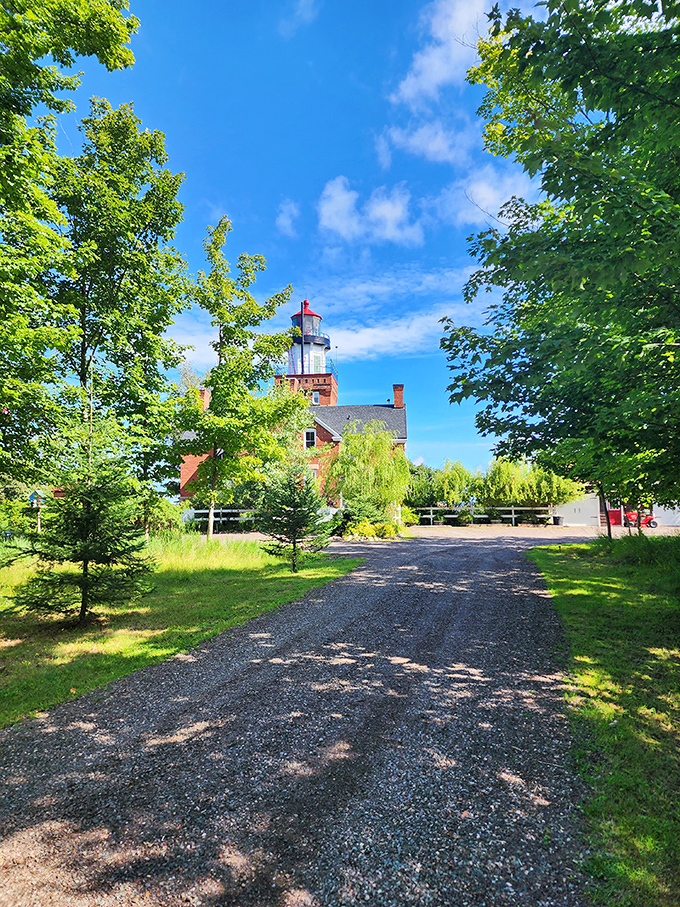 This pathway doesn't just lead to a lighthouse; it leads to the kind of peace you can't find scrolling through social media.