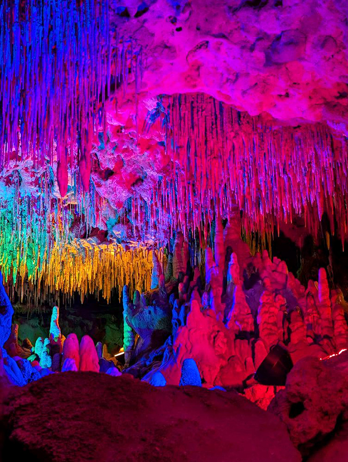 Nature's paintbrush has been at work for eons, creating this underground Sistine Chapel of geological wonders.