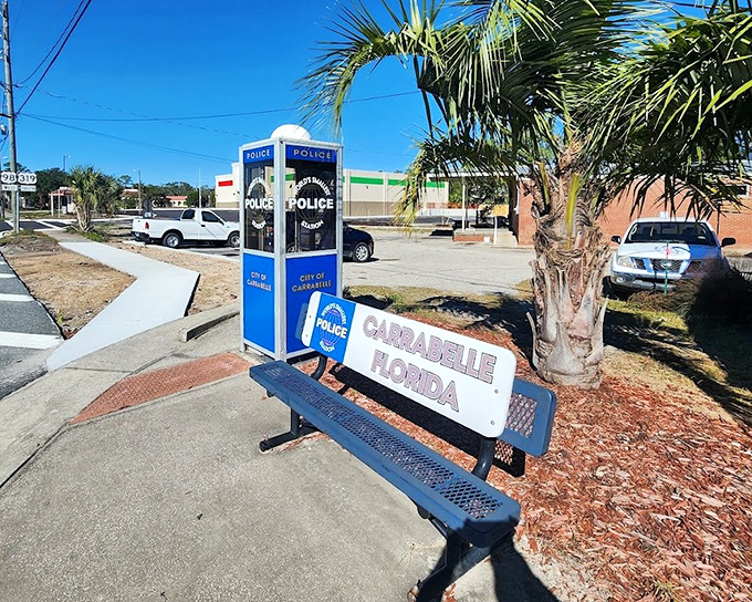 From this angle, you can almost imagine a uniformed officer squeezing inside to answer a call about Mrs. Henderson's missing cat.