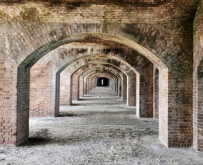Walking through these arched hallways, you can almost hear the echoes of soldiers' footsteps from centuries past.