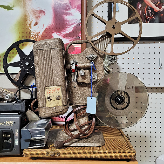 Before Netflix, this projector was someone's home entertainment system, bringing Hollywood magic into living rooms one frame at a time.