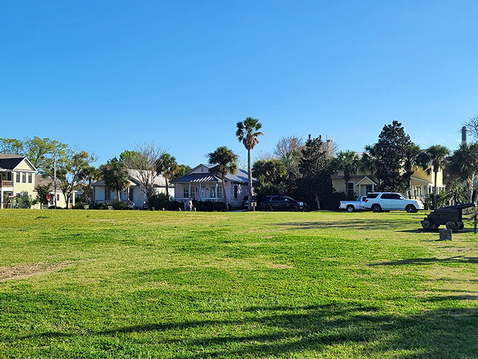 Simplicity at its finest &ndash; the park's open green space invites contemplation where military tents and lookouts once stood.