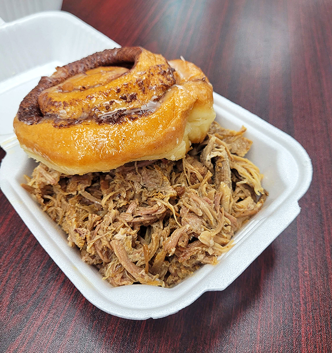 The infamous Sticky Pig &ndash; where sweet meets savory in a combination that shouldn't work but absolutely does.